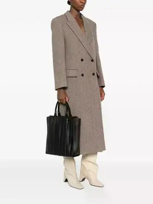 CORNELIAN TAURUS BY DAISUKE IWANAGA Pleated Leather Tote Bag