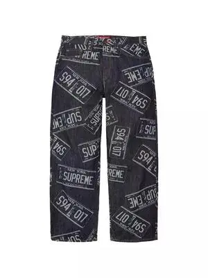 Supreme License Plate Baggy Jeans - Blue