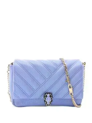 BVLGARI 2010s Serpenti Cabochon Shoulder Bag - Purple