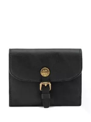 Etro Pony Buckle-detail Leather Wallet - Black