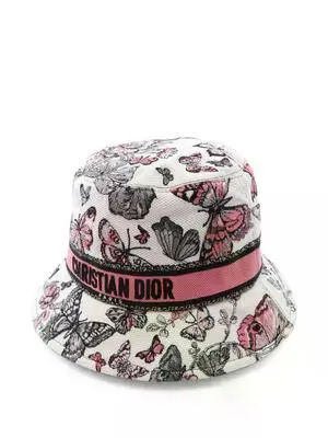 Dior 2010s D-bobby Toile De Jouy Mexico Bucket Hat - White