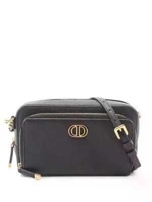 Dior 2010s Caro Double Pouch Shoulder Bag - Black