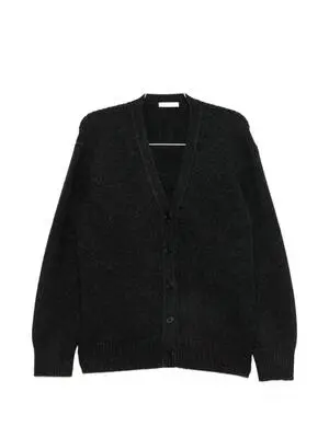 THE ROW Pranavi Ribbed-knit V-neck Cardigan - Black