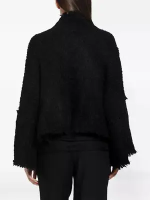 YEHUAFAN Fringed Bouclé-knit Cardigan