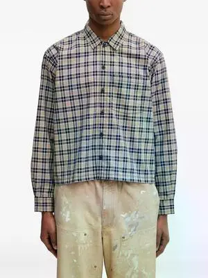 BEAMS Check-print Long-sleeved Shirt - Neutrals