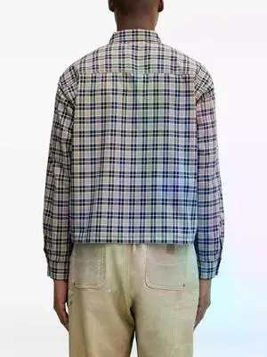 BEAMS Check-print Long-sleeved Shirt