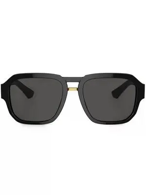 Dolce & Gabbana Logo-engraved Sunglasses - Black