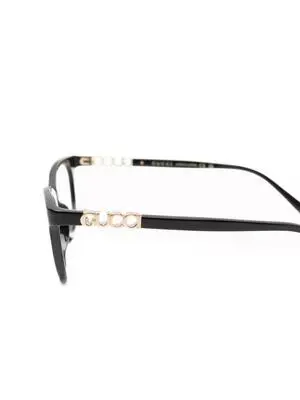 Gucci Logo-plaque Cat-eye Glasses - Black