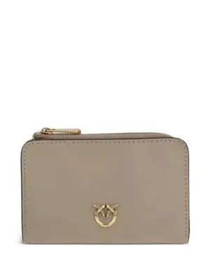 Pinko Love Birds Leather Wallet - Neutrals