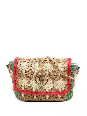 Gucci 2016-2026 Small Gg Marmont Raffia Crossbody Bag
