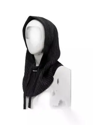 Pinko Ribbed-knit Drawstring Balaclava