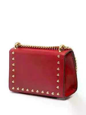 Gucci Small Pearl Studded Leather Padlock Crossbody Bag