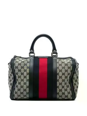 Gucci 2016-2026 Medium Gg Canvas Web Joy Boston Bag Satchel - Neutrals