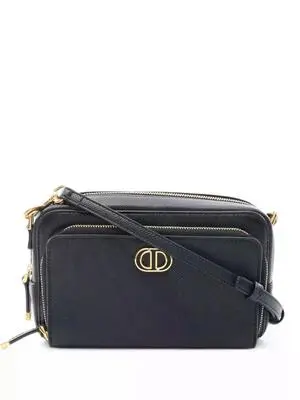 Dior 2010s Karo Double Pouch Shoulder Bag - Black
