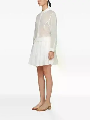 AMOMENTO Sheer Cotton Shirt - White