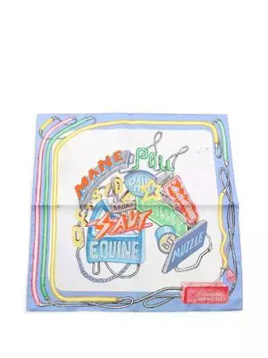 Hermès 2020s Chevaloscope Neon Scarf - White