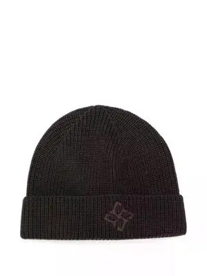 Tagliatore Grouse Logo-embroidered Ribbed-knit Beanie Hat - Brown