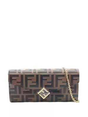 Fendi 2020s Ff Diamond Cross Body Bag - Brown