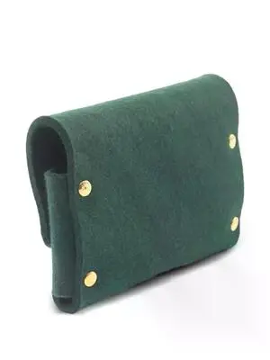 Hermès Felt Pouch With Perforated H Logo - Green