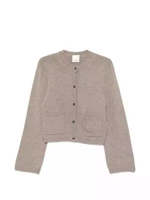 ALLUDE Button-up Patch-pocket Cardigan - Brown