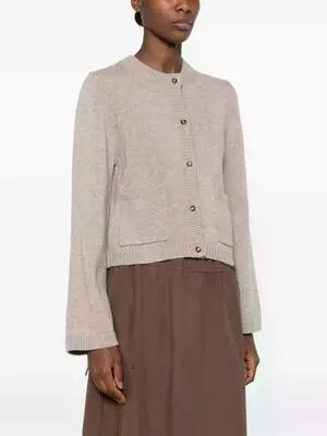 ALLUDE Button-up Patch-pocket Cardigan