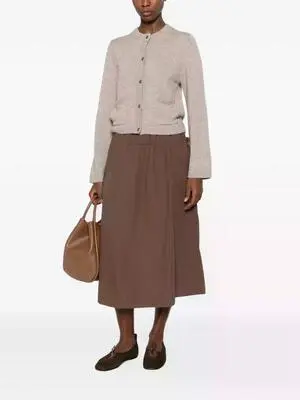 ALLUDE Cardigan With Patch Pockets - Brown