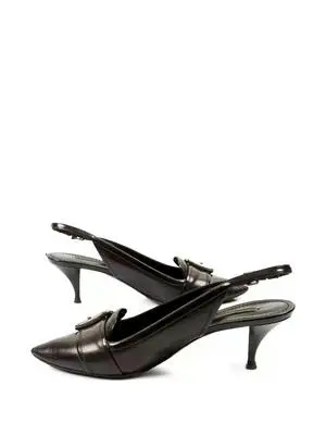 LOUIS VUITTON 2000s Buckled Slingback Pumps - Black