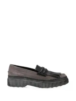 TOD'S Fringe-detail Platform Loafers - Grey