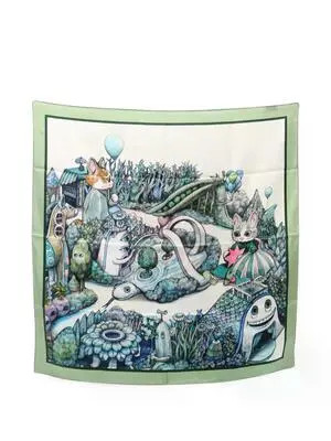 Gucci X Yuko Higuchi Gg-pattern Scarf - Green