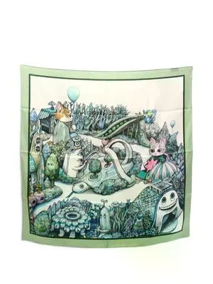Gucci X Yuko Higuchi Gg-pattern Scarf Green