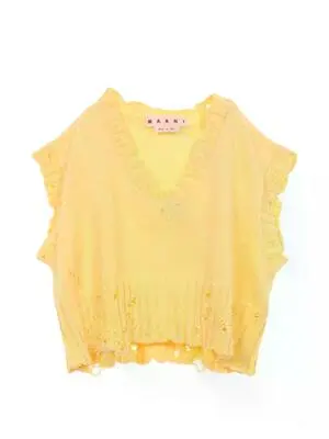 Marni 2010s Distressed Knit Vest - Yellow