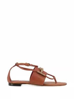 TOD'S T Timeless Leather Sandals - Brown