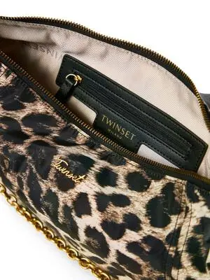 TWINSET Leopard-print Chain-link Shoulder Bag