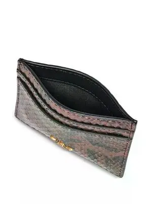Pinko Love Birds Snakeskin-effect Card Holder - Brown