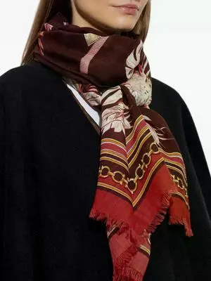 FERRAGAMO Leopard-print Fringed Scarf