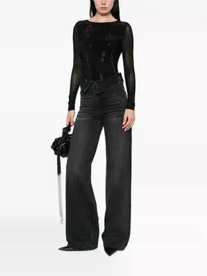 TWENTY FOURHAITCH Arches Rhinestone-embellished Mesh Body