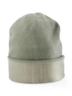 Frenckenberger Two-tone Knitted Beanie Hat - Green