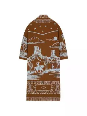 Alanui Canyon Spirit Jacquard Knit Coat