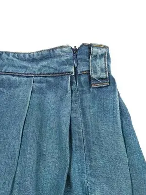 Miu Miu 2010s Pleated Denim Mini Skirt