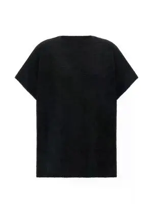 NUDE Brushed Alpaca-blend Short-sleeve Sweater - Black