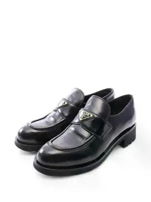 Prada 2010s Logo Plate Loafers