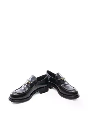 Prada 2010s Logo Plate Loafers