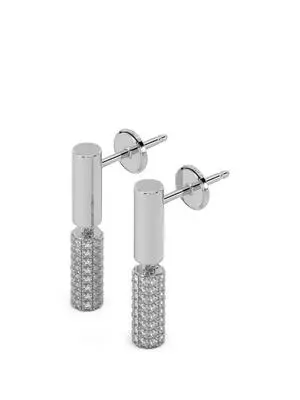 SOLO FOR DIAMONDS Diamond Drop Earrings - Silver