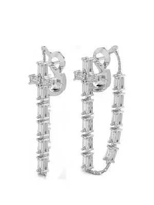 SOLO FOR DIAMONDS 14k Gold Diamond Cross Pendant Dangle Earrings