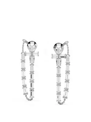 SOLO FOR DIAMONDS 14k Gold Diamond Cross Pendant Dangle Earrings
