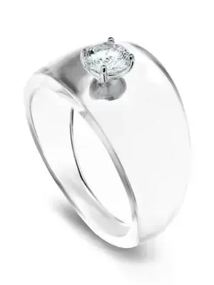 SOLO FOR DIAMONDS Lab-grown Diamond Tapered Band Ring - Silver