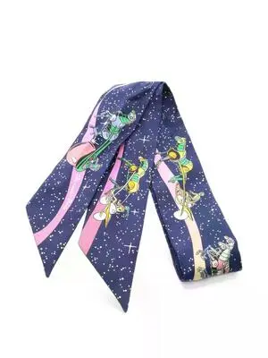 Hermès 2010s Space Derby Scarf - Blue