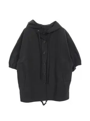 Prada 2010s Hooded Drawstring Coat - Black
