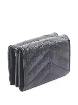 Saint Laurent 2020s Monogram Origami Trifold Wallet - Black