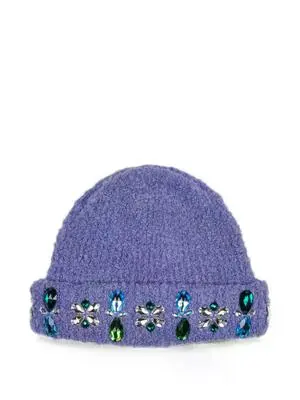 MELROSE HIGH X Lotto Crown Of Cairo Crystal-embellished Beanie - Purple